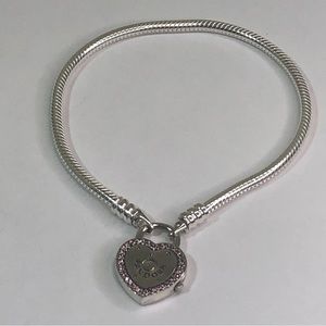 Pandora | Jewelry | Pandora Sterling Silver Bracelet With Pandora Clips ...